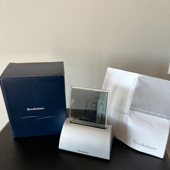Brookstone | Other | Brookstone Touchscreen Diecast Clock | Poshmark
